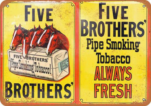 Five Brothers Pipe Tobacco Metal Sign