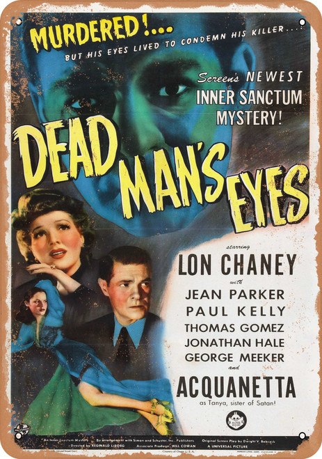 Dead Man's Eyes (1944) Metal Sign