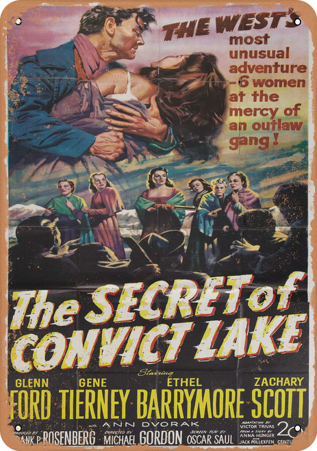 Secret of Convict Lake (1951) 2 Metal Sign