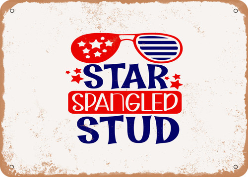 Star Spangled Stud - 3 Metal Sign