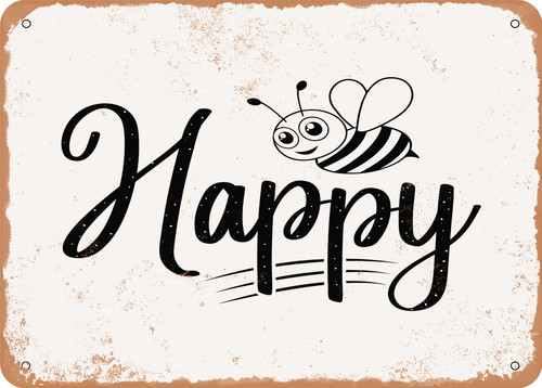 Happy Metal Sign