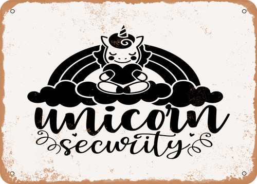 Unicorn Security Metal Sign