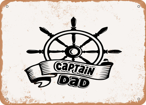 Captain Dad Metal Sign
