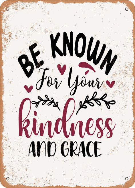 Be Known For Your Kindness and Grace Metal Sign