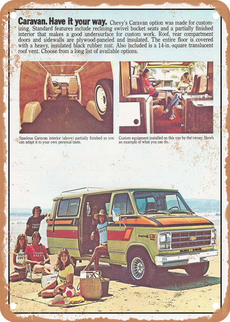 1979 Chevy Caravan Vintage Ad Metal Sign