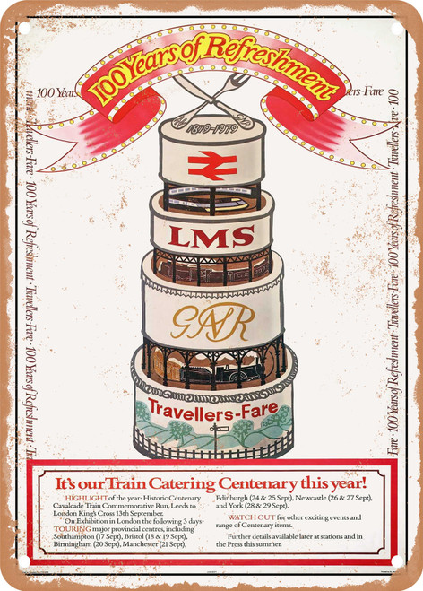1979 100 Years of Refreshment: British Railways Vintage Ad Metal Sign