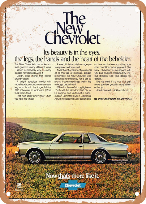 1978 Chevy Caprice Classic Landau Coupe Vintage Ad Metal Sign