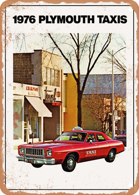 1976 Plymouth Taxis Vintage Ad Metal Sign