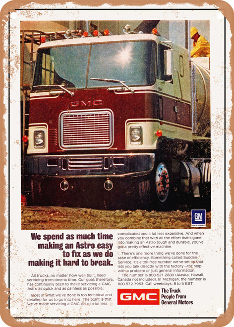 1974 GMC Astro COE Truck Vintage Ad Metal Sign