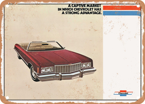 1974 Chevy Caprice Classic Convertible Vintage Ad - 14x10 Metal Sign ...