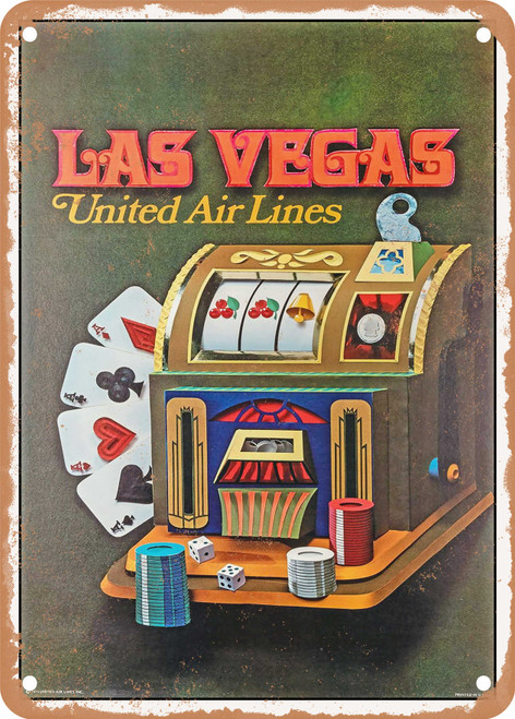 1971 Las Vegas Travel Vintage Ad Metal Sign