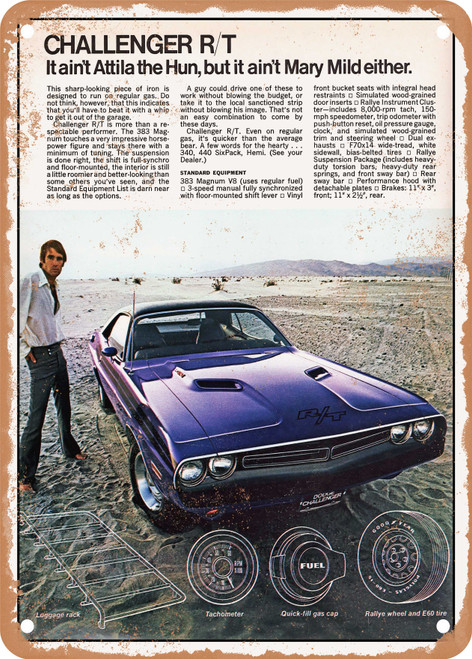 1971 Dodge Challenger R?t Vintage Ad Metal Sign