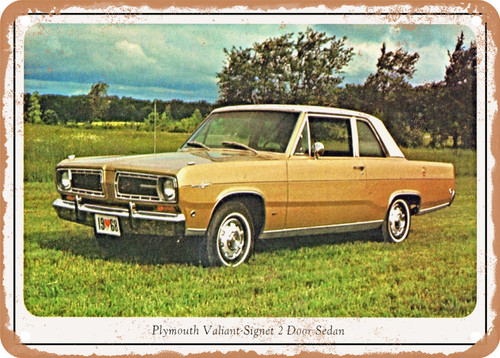 1968 Plymouth Valiant Signet 2 Door Sedan Vintage Ad - 14x10 Metal Sign ...