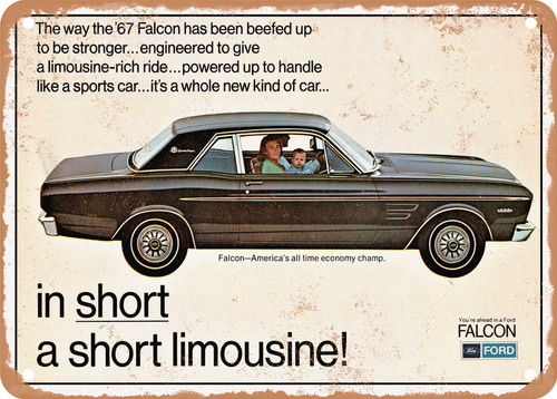 1967 Ford Falcon Sports Coupe 2 Vintage Ad - 14x10 Metal Sign - Retro ...