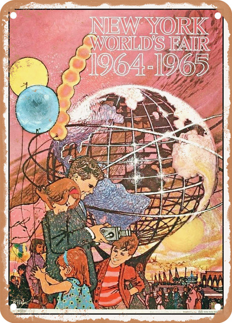 1964 New York Worlds Fair Vintage Ad Metal Sign