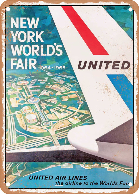 1964 New York Worlds Fair Travel Vintage Ad Metal Sign