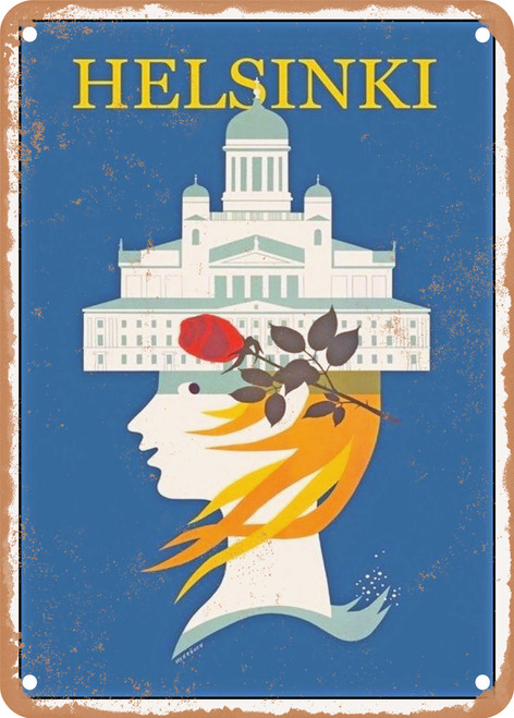 1962 Helsinki Vintage Ad Metal Sign