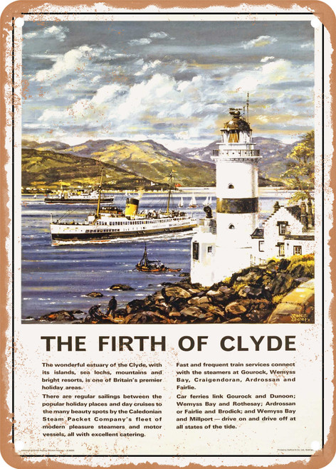 1960 the Firth of Clyde British Railways Vintage Ad Metal Sign
