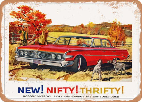 1960 Edsel Ranger 4 Door Sedan 2 Vintage Ad - 14x10 Metal Sign - Retro ...