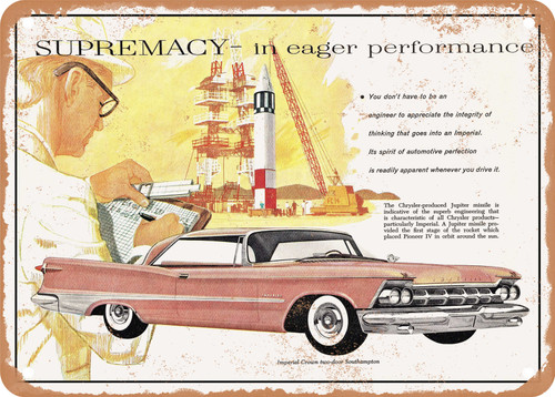 1959 Imperial Crown Two Door Southampton Vintage Ad - 14x10 Metal Sign ...