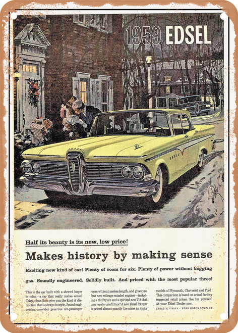 1959 Edsel Ranger 4 Door Hardtop 2 Vintage Ad Metal Sign