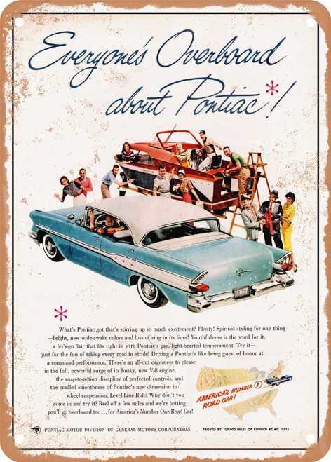 1957 Pontiac Super Chief 4 Door Catalina 2 Vintage Ad Metal Sign