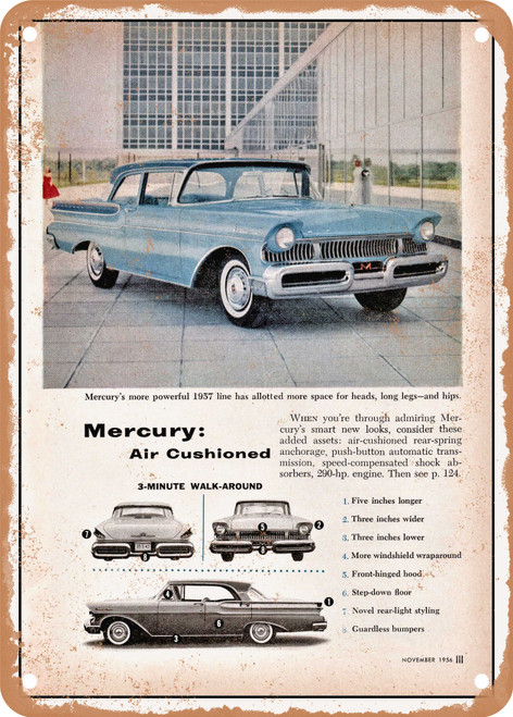 1957 Mercury Vintage Ad Metal Sign