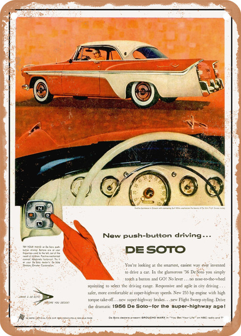 1956 DeSoto Fireflite Sportsman New Push.button Driving. Vintage Ad ...