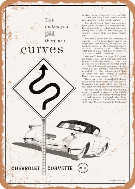 1955 Chevy Corvette This Makes You Glad There Are Curves Vintage Ad ...