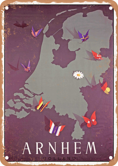 1955 Arnhem Holland Vintage Ad Metal Sign