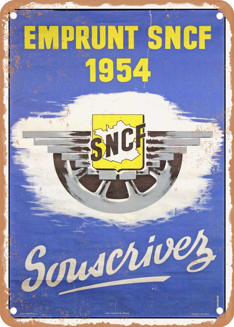 1954 SNCF Loan 1954 Vintage Ad Metal Sign