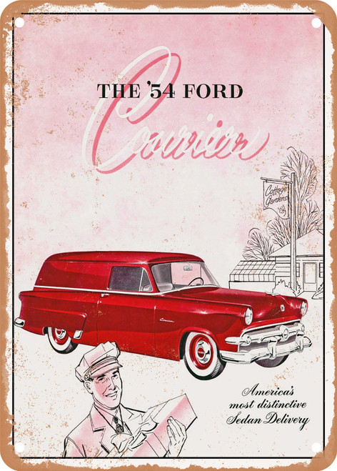 1954 Ford Courier Sedan Delivery Vintage Ad Metal Sign