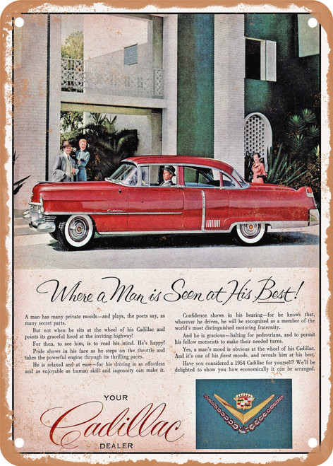 1954 Cadillac Fleetwood Sixty Special Vintage Ad Metal Sign