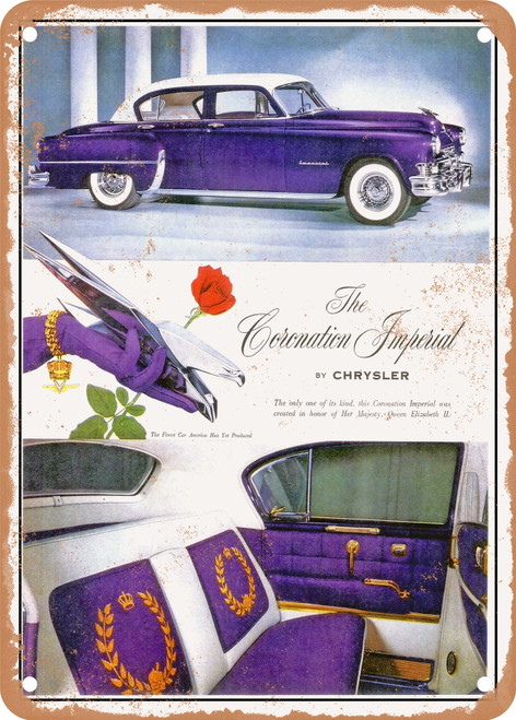 1953 Chrysler Imperial the Coronation Imperial Vintage Ad Metal Sign