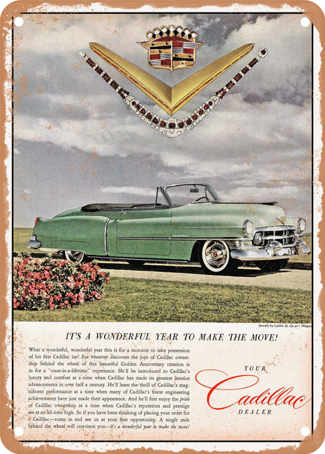 1952 Cadillac Series Sixty Two Convertible Coupe 2 Vintage Ad Metal Sign