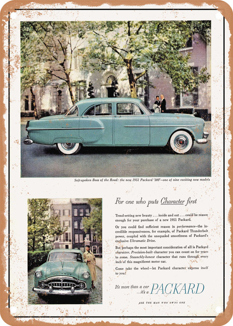 1951 Packard 300 Vintage Ad Metal Sign