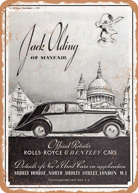 1951 Bentley Mark Vi Saloon Vintage Ad Metal Sign