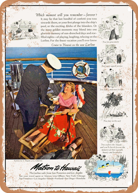 1950 Which Moment Will You Remember Forever Matson to Hawaii Vintage Ad ...