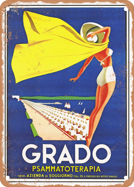 1948 Grado Psammotherapy Vintage Ad Metal Sign