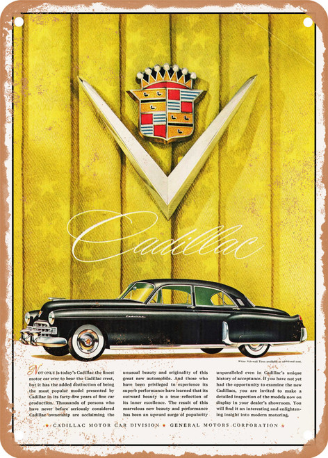 1948 Cadillac Fleetwood Sixty Special Vintage Ad Metal Sign