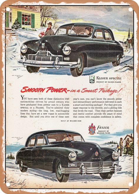 1947 Kaiser Special Frazer Smooth Power in a Smart Package Vintage Ad ...
