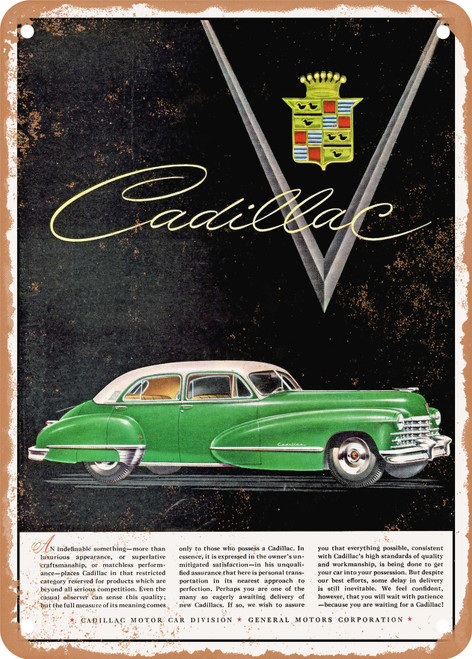 1947 Cadillac Fleetwood Sixty Special Vintage Ad Metal Sign