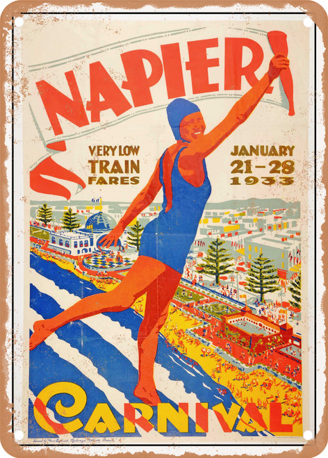 1933 Napier Carnival Vintage Ad Metal Sign