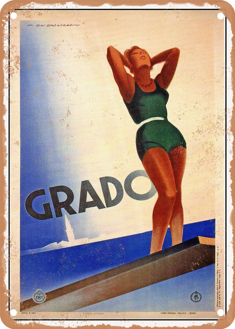 1933 Grado Vintage Ad Metal Sign