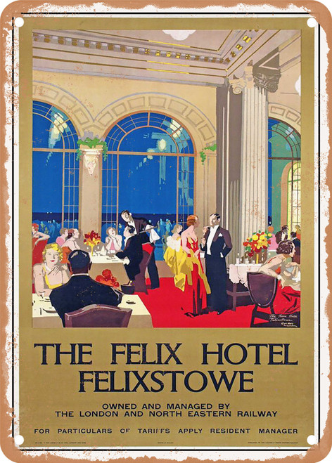 1930 the Felix Hotel Felixstowe LNER Vintage Ad Metal Sign