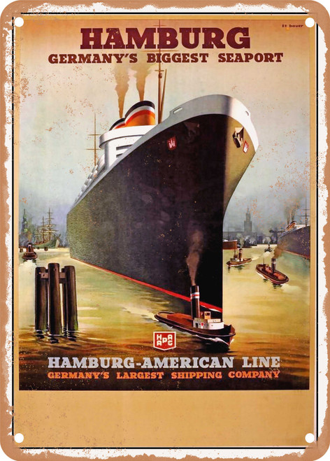 1930 Hamburg Germanys Biggest Seaport Hamburg American Line Vintage Ad ...