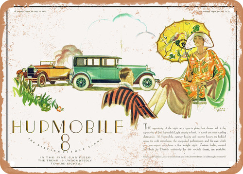 1927 The Distinguished Hupmobile Eight 2 Vintage Ad - 14x10 Metal Sign ...