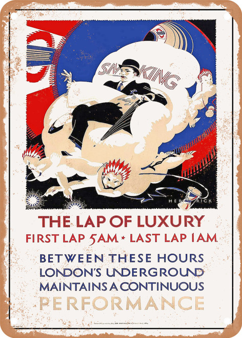 1925 London Underground the Lap of Luxury Vintage Ad Metal Sign