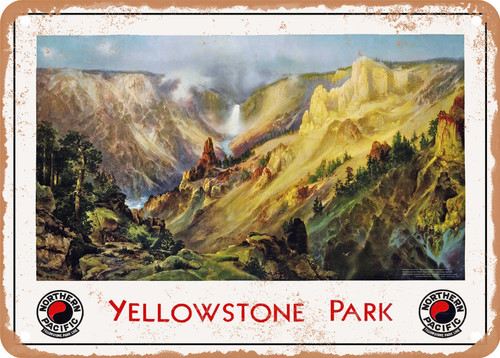 1924 Yellowstone Park Northern Pacific Vintage Ad - 14x10 Metal Sign ...