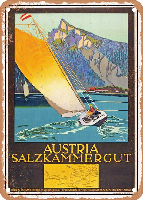 1920 Austria Salzkammergut Vintage Ad Metal Sign
